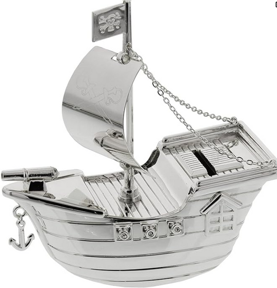 Silverplated Pirate Ship Money Box – Barnes Jewellers