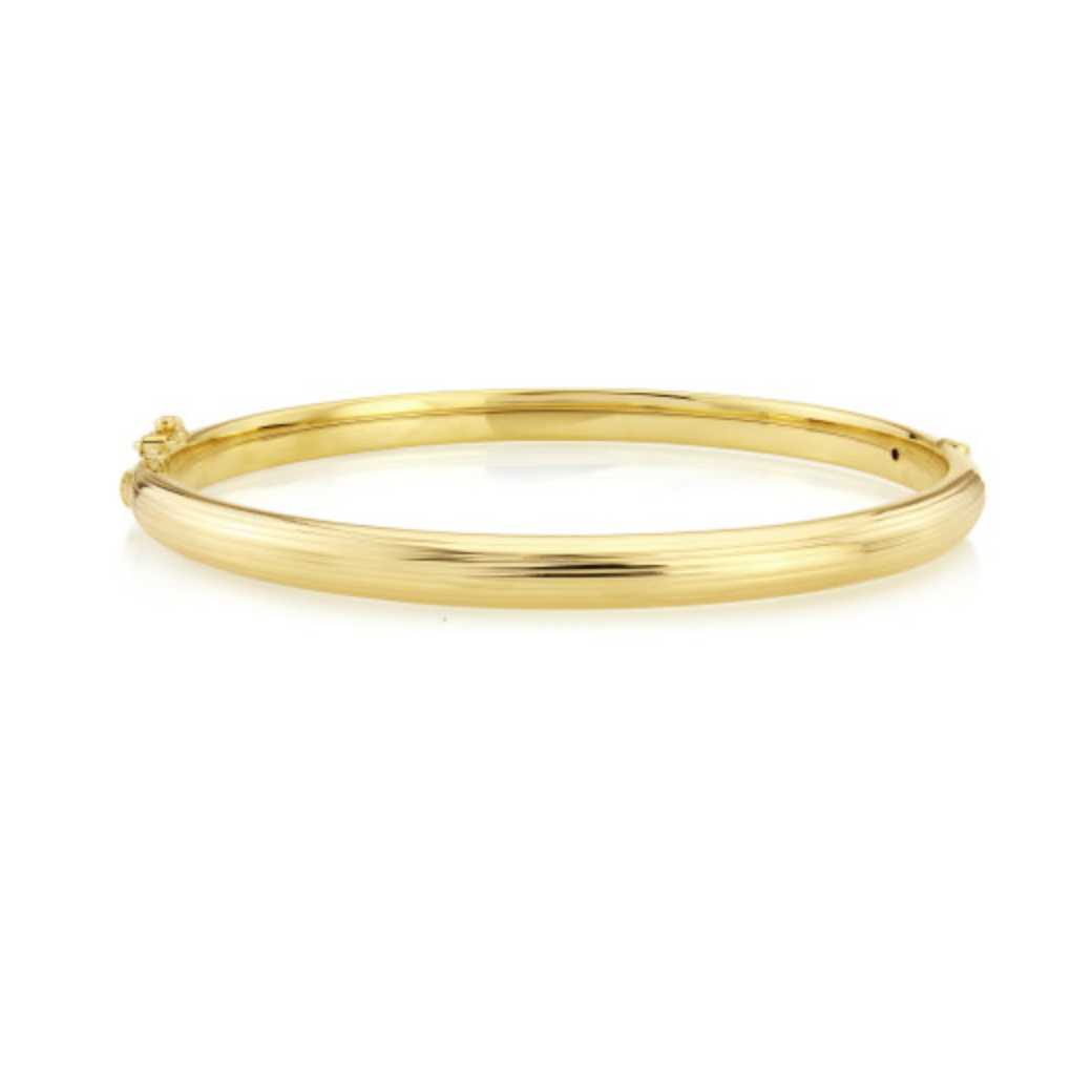 Mark Milton 9ct Yellow Gold Stripe Texture Bangle – Barnes Jewellers